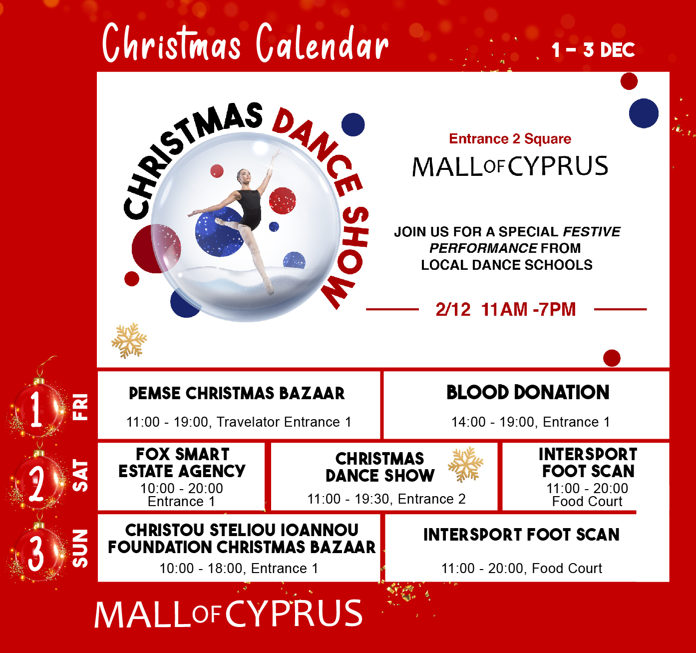 Christmas Weekly Calendar | Mall of Cyprus